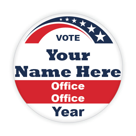 3" inch Personalizable Campaign Button | Large Sized Pinback Button ...