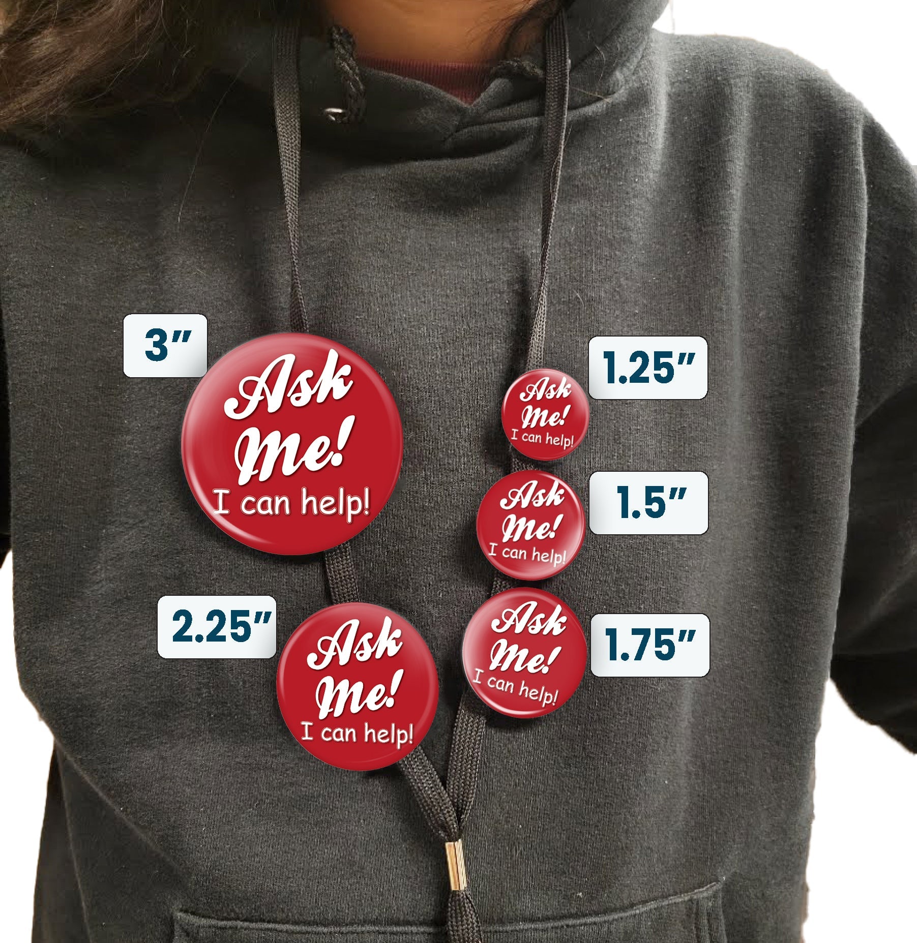 Ask Me Buttons for Events and Staff ID | Buttonworks – Buttonworks.com