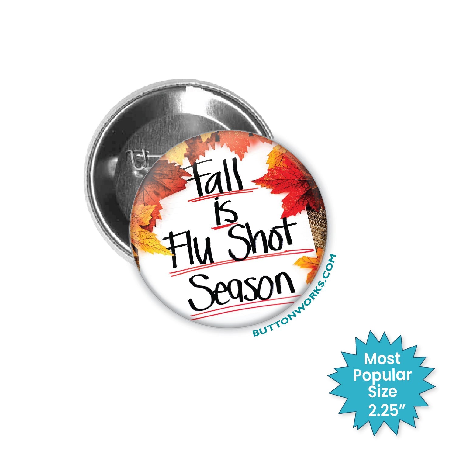 Fall is Flu Shot Season - stock # 2058 – Buttonworks.com