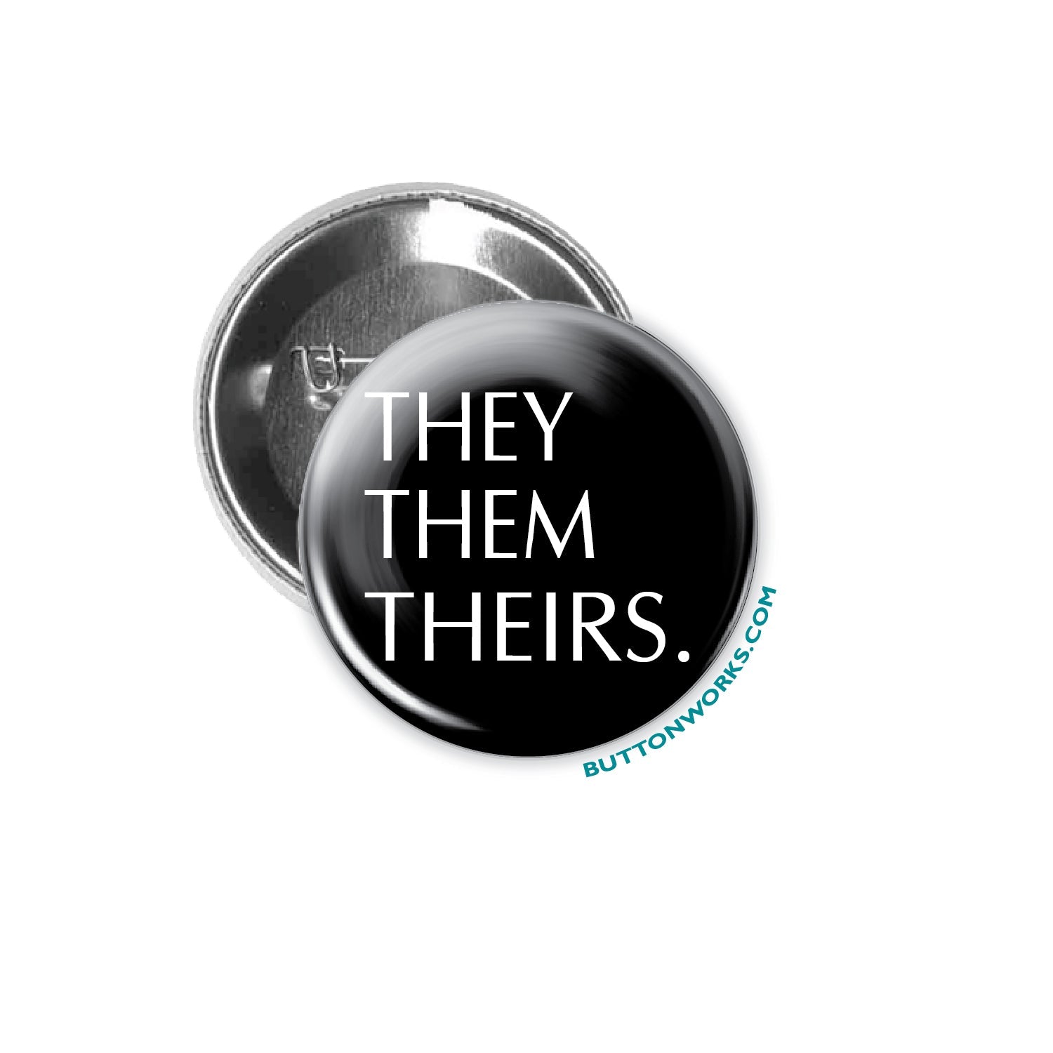 They Them Their Pronoun Button - stock # 3002 – Buttonworks.com